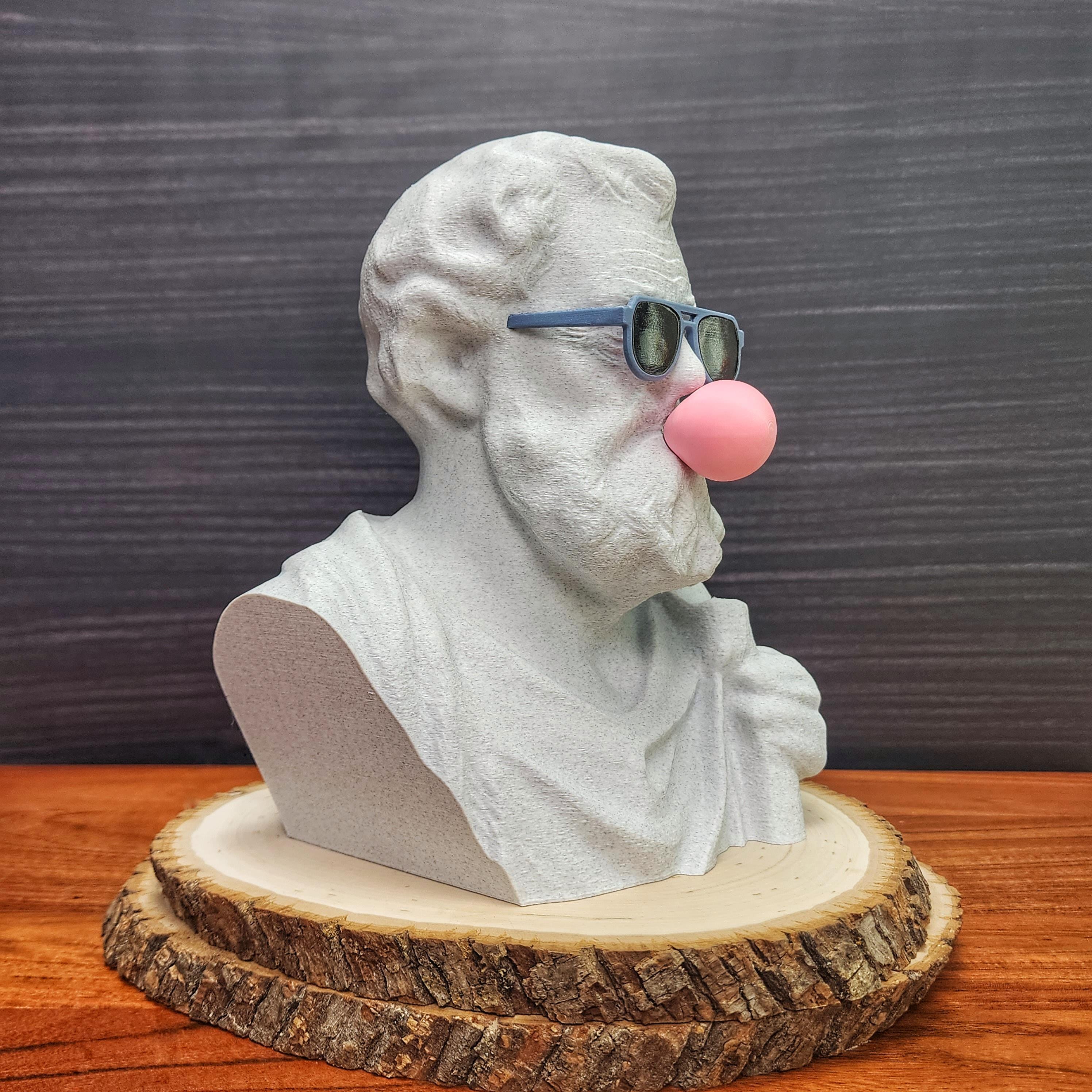 Aristotle Bust Statue: Pop Art Sculpture With Sunglasses & Gum - Etsy
