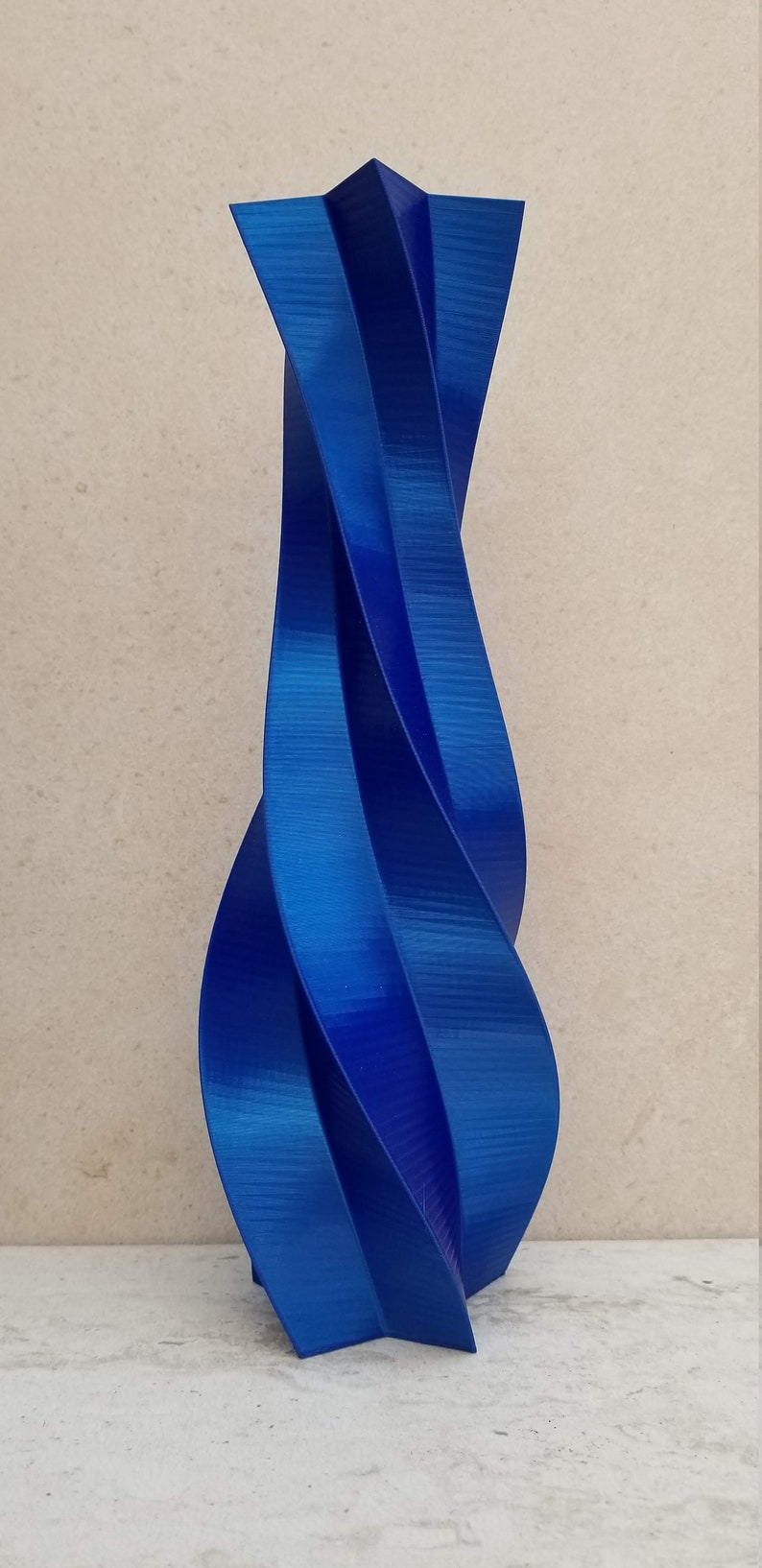 Silky Royal Sapphire Blue Twisted Star Vase Table Vase | Etsy