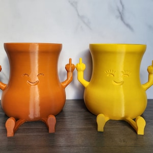 Happy Double Middle Finger Planter People | Succulent Planter | Gag ...