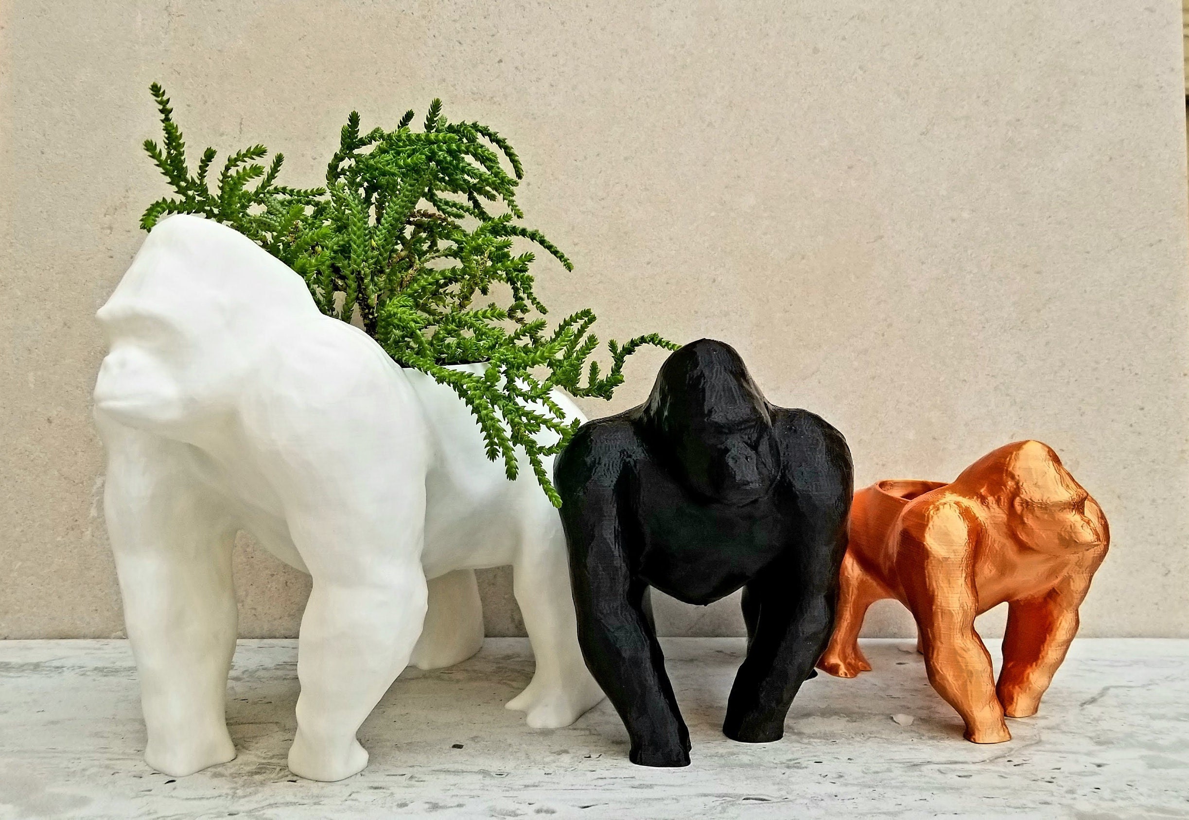 Gorilla Planter With Tree Stump Drip Tray Harambe Monkey - Etsy