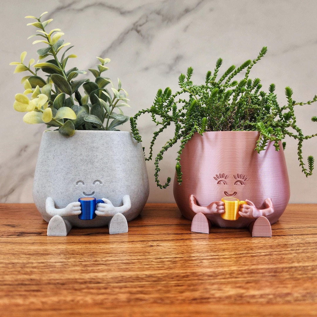 Happy Face Coffee Planter With Drip Tray | Succulent Planter |coffee ...