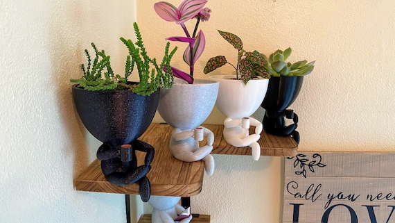 People Coffee Planter Relaxed Pose Drinking Coffee Succulent - Etsy