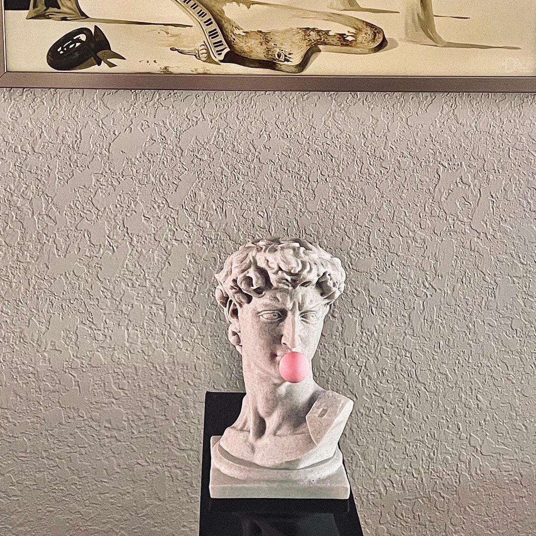 Michelangelo's David Bust With Gum David With Gum Pop Art - Etsy