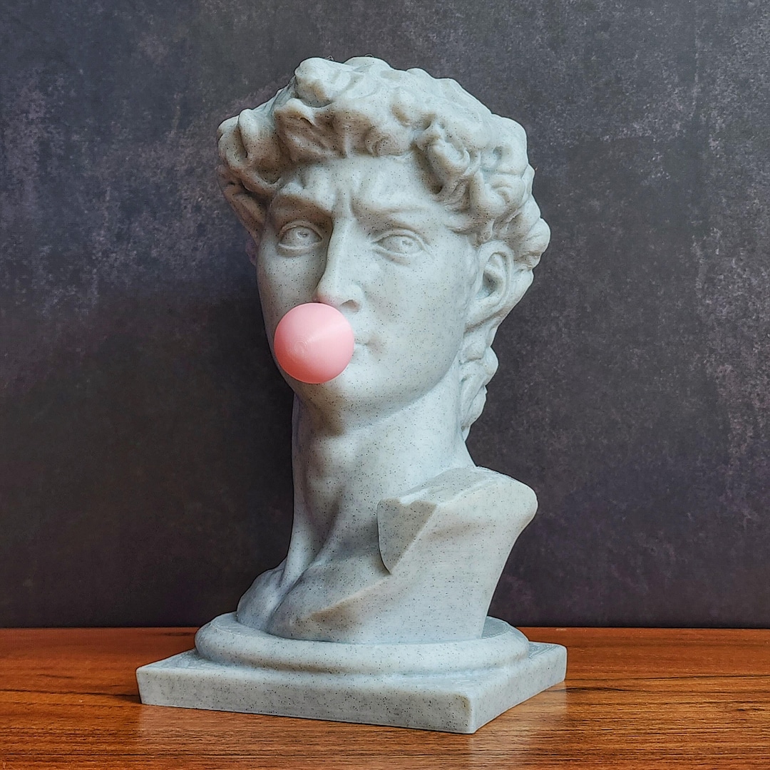 Michelangelo's David Bust With Gum | David With Gum | Pop Art - Etsy