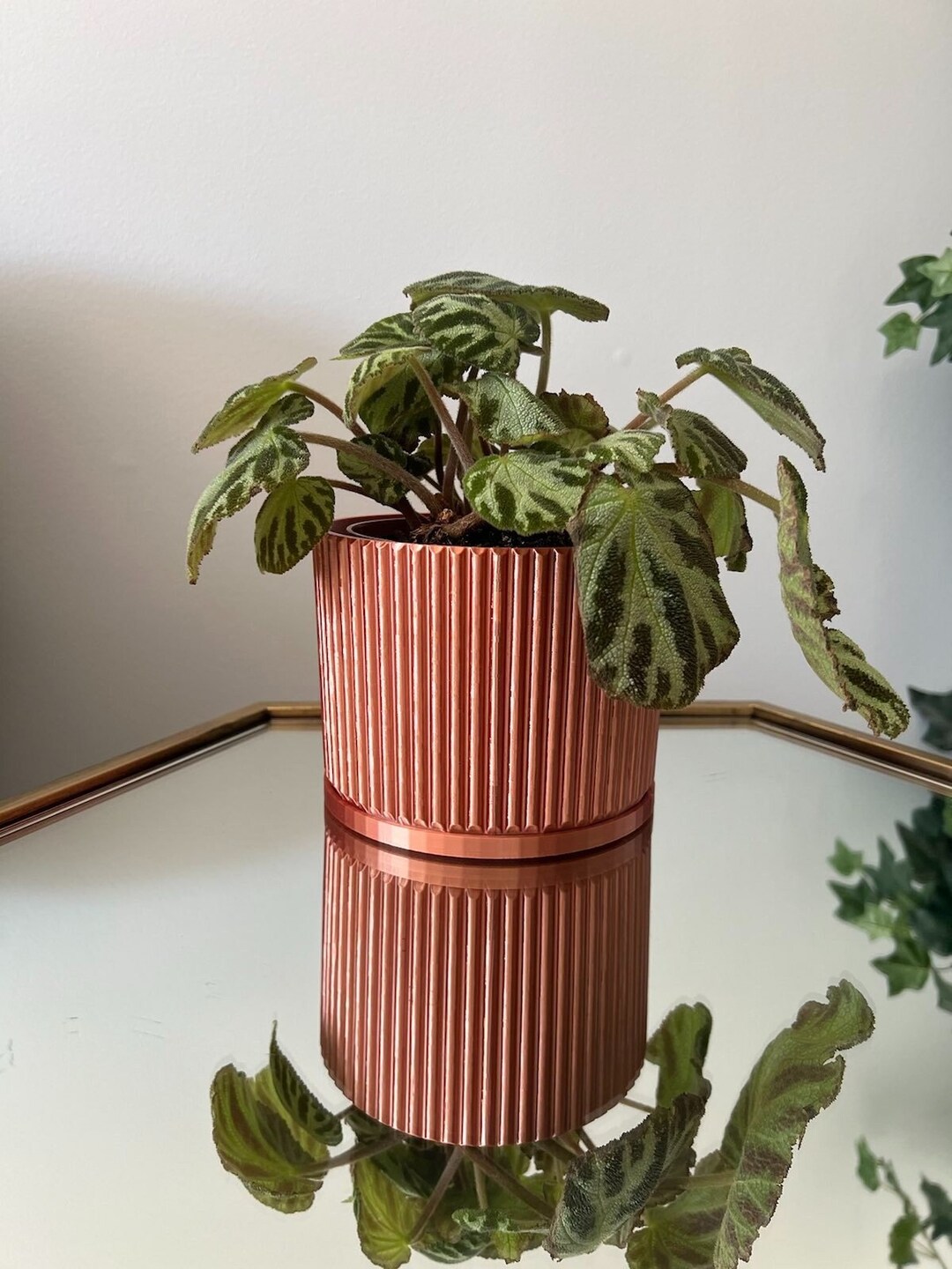 Sleek Mid-century Modern Ribbed Planter Pot With Optional Drip Tray in ...