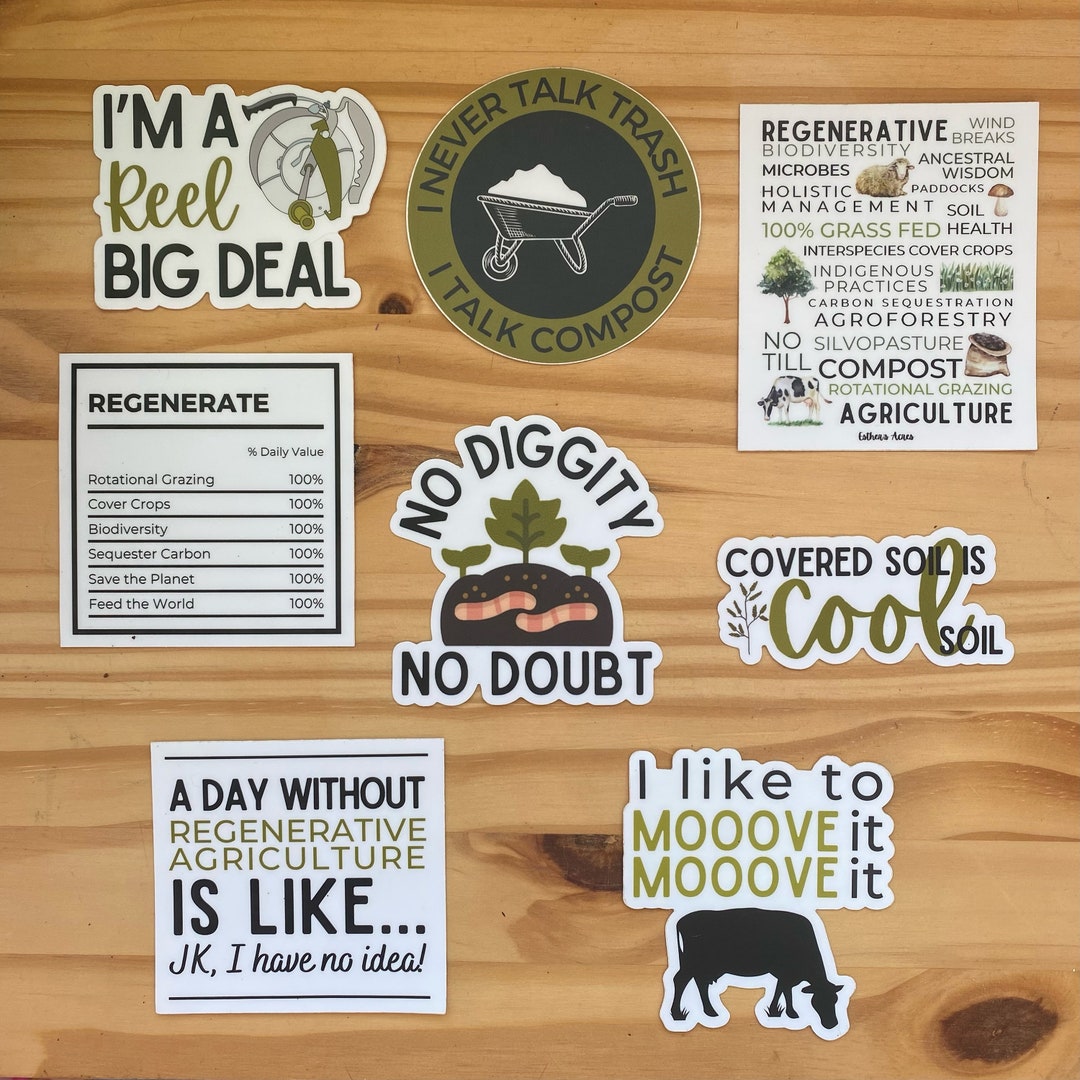 Regenerative Ag Sticker Bundle, No Till Farmer, Compost Lover, Vinyl ...