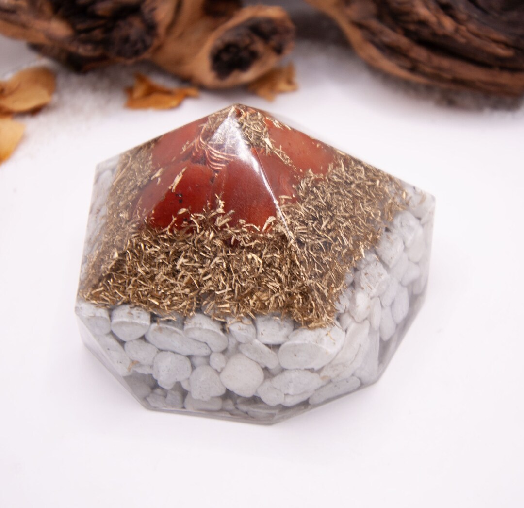 Genuine Orgone Sacred Geometry Polyhedron. Carnelian. Orgonite EMF ...