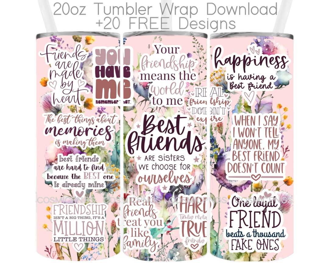 Best Friends Tumbler Sublimation Design Best Friends 20oz Skinny ...