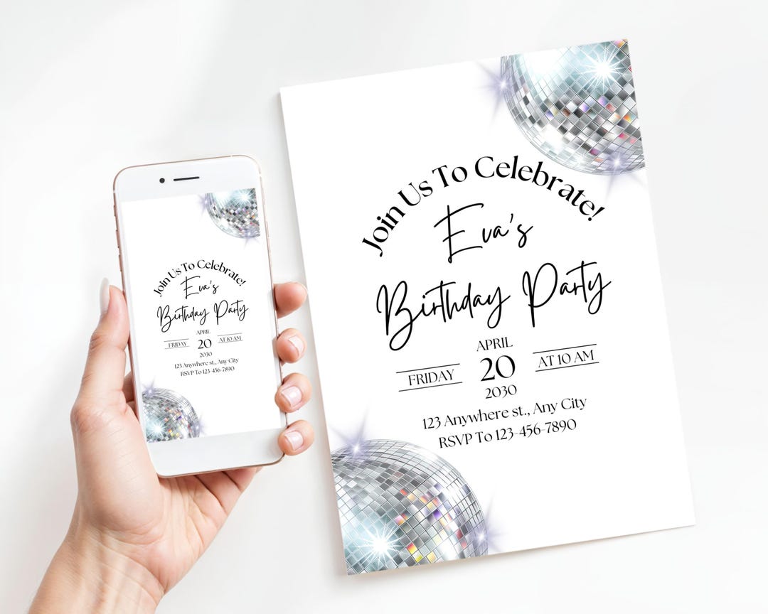 Modern Birthday Invitation Template With Electronic Invite Editable PDF ...