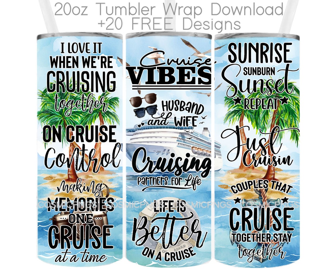 Husband and Wife Cruise Tumbler Wrap PNG Sublimation Design Download ...