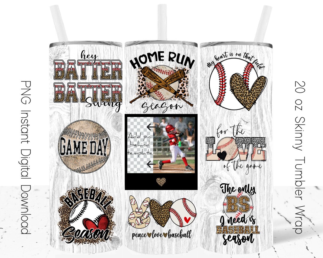Baseball Mom Tumbler Wrap 20oz Skinny Baseball Mom Tumbler Template ...