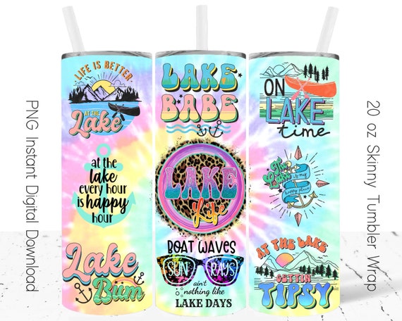 Lake Life Tumbler Wrap 20oz Skinny Design Sublimation Png Lake Etsy