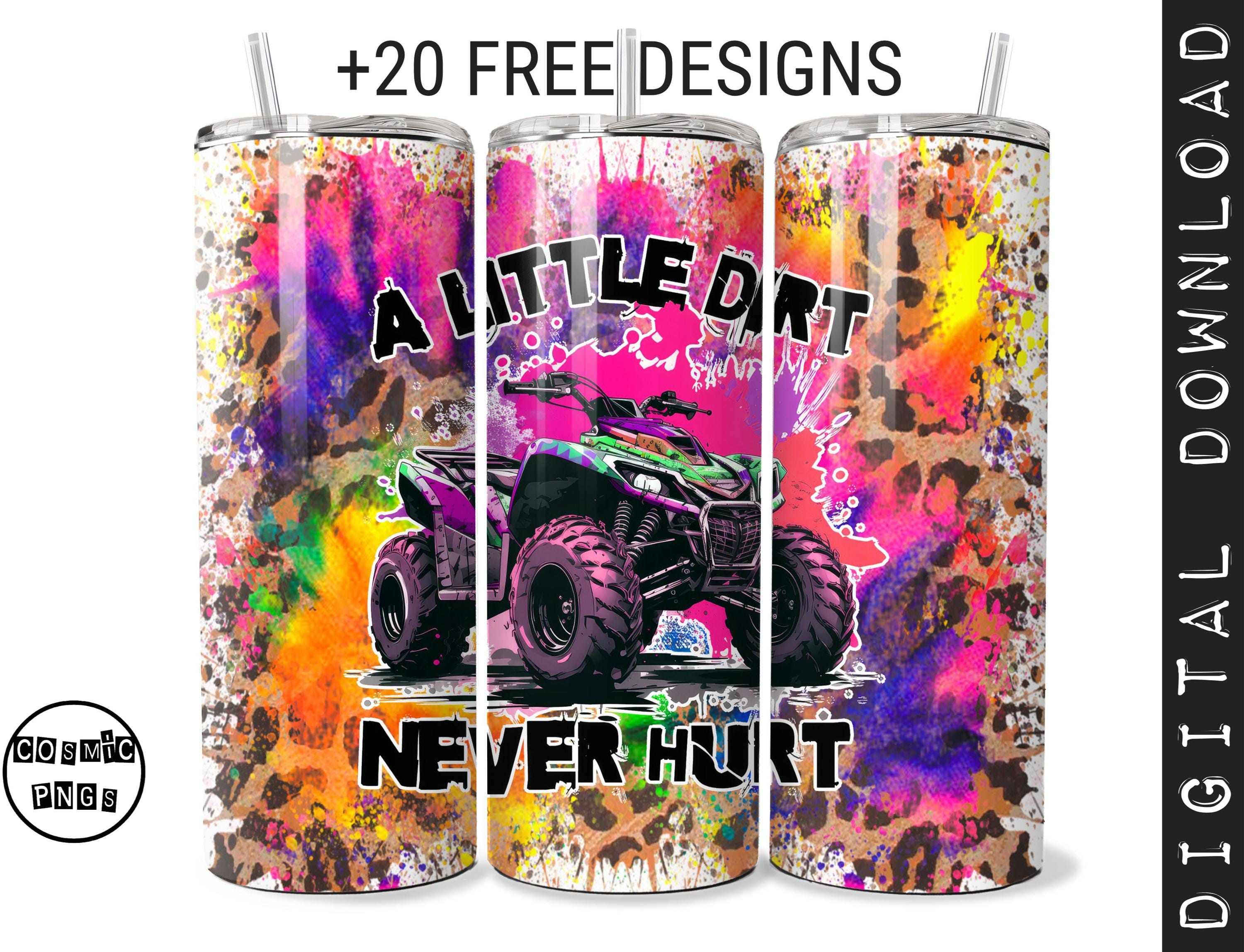 ATV Tumbler Wrap: Neon Quad Design (PNG Digital Download) - Etsy