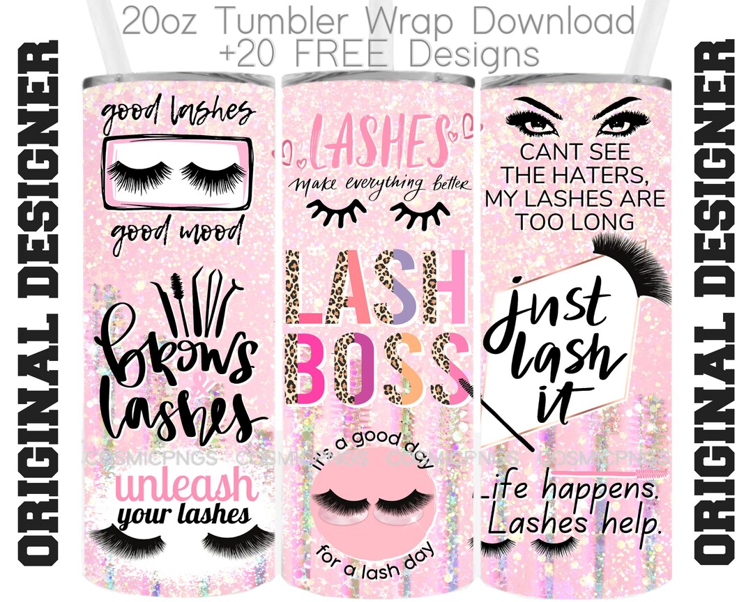Lash Boss Tumbler Wrap 20oz Skinny Sublimation Design Png Lashes ...