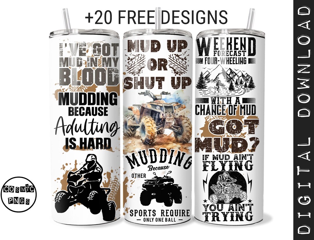 Funny ATV Quad 20oz Tumbler Wrap: off Road Quotes (PNG Digital Download ...