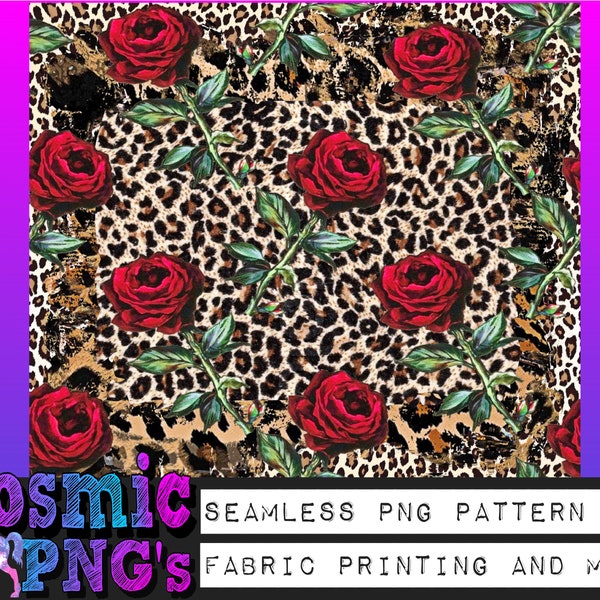 Leopard and Roses - Etsy