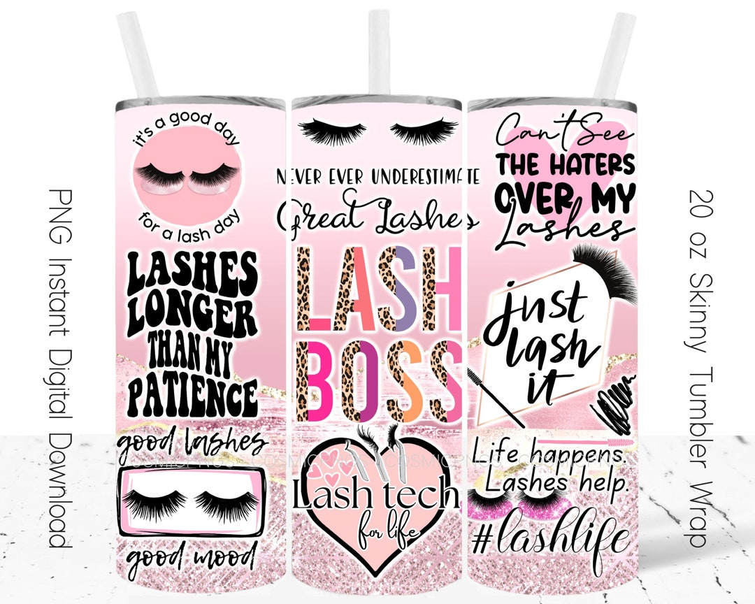 Lash Boss Tumbler Wrap 20oz Skinny Sublimation Design Png Lashes ...