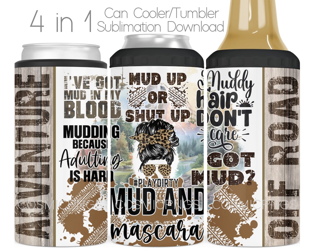 Off Road Mudding Can Cooler Sublimation Wrap: Leopard Design (digital ...