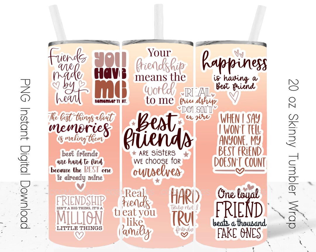 Best Friends Tumbler Sublimation Design Best Friends 20oz Skinny ...