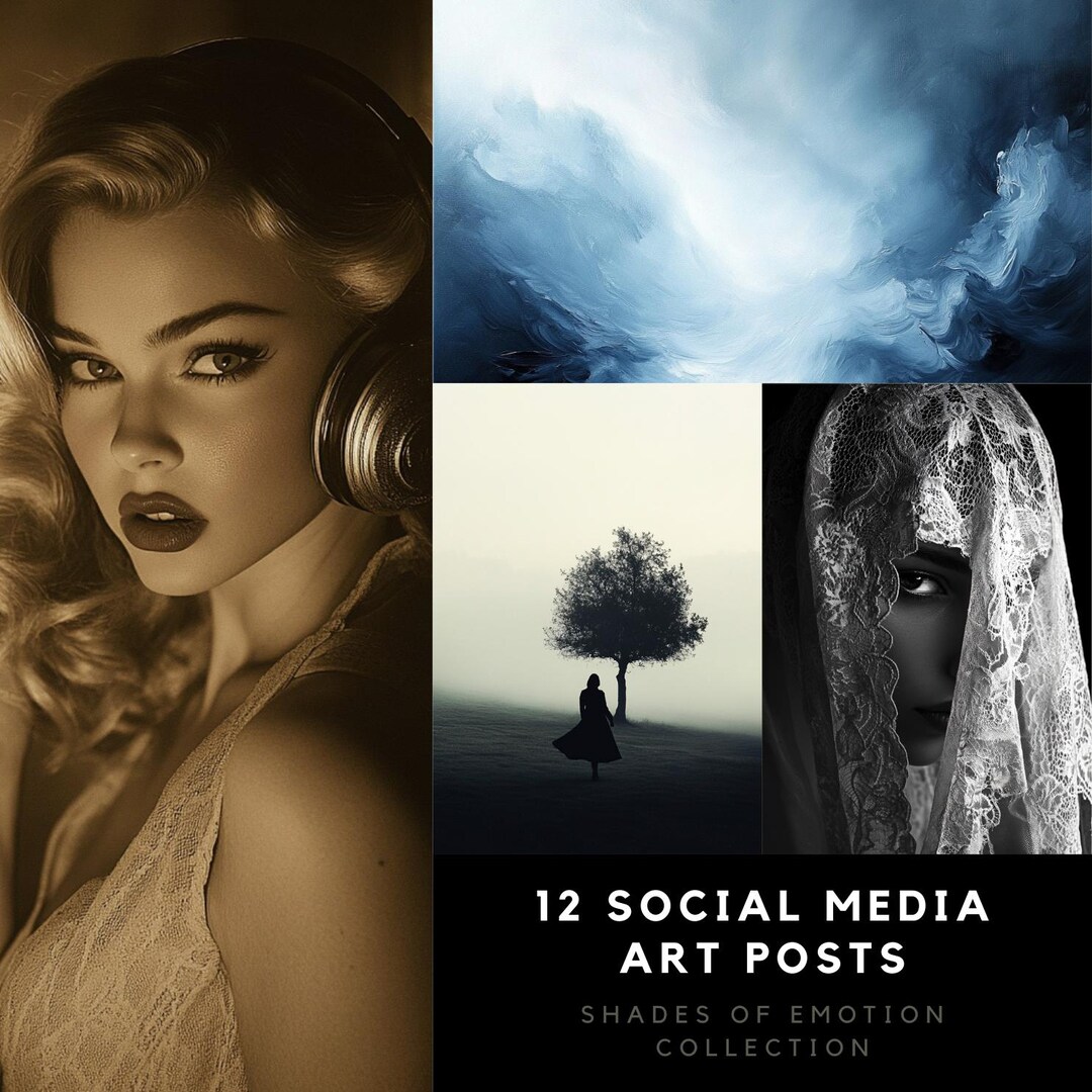 Shades of Emotion Collection, 12 Contemporary Artworks, AI Generated ...