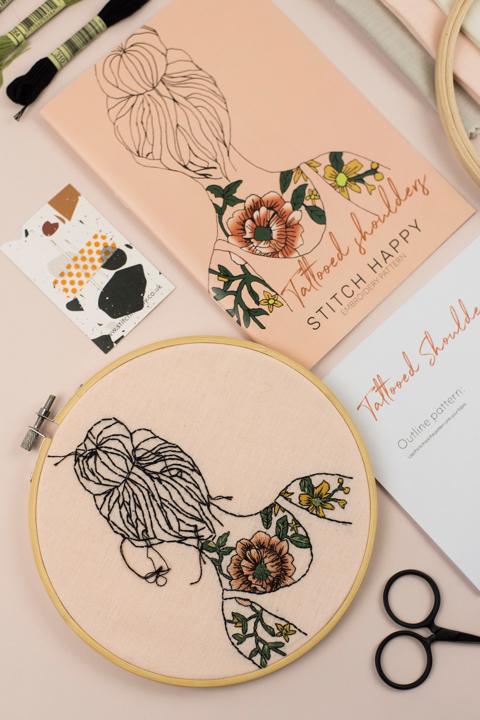 Tattooed Shoulders Modern Embroidery Kit | Etsy