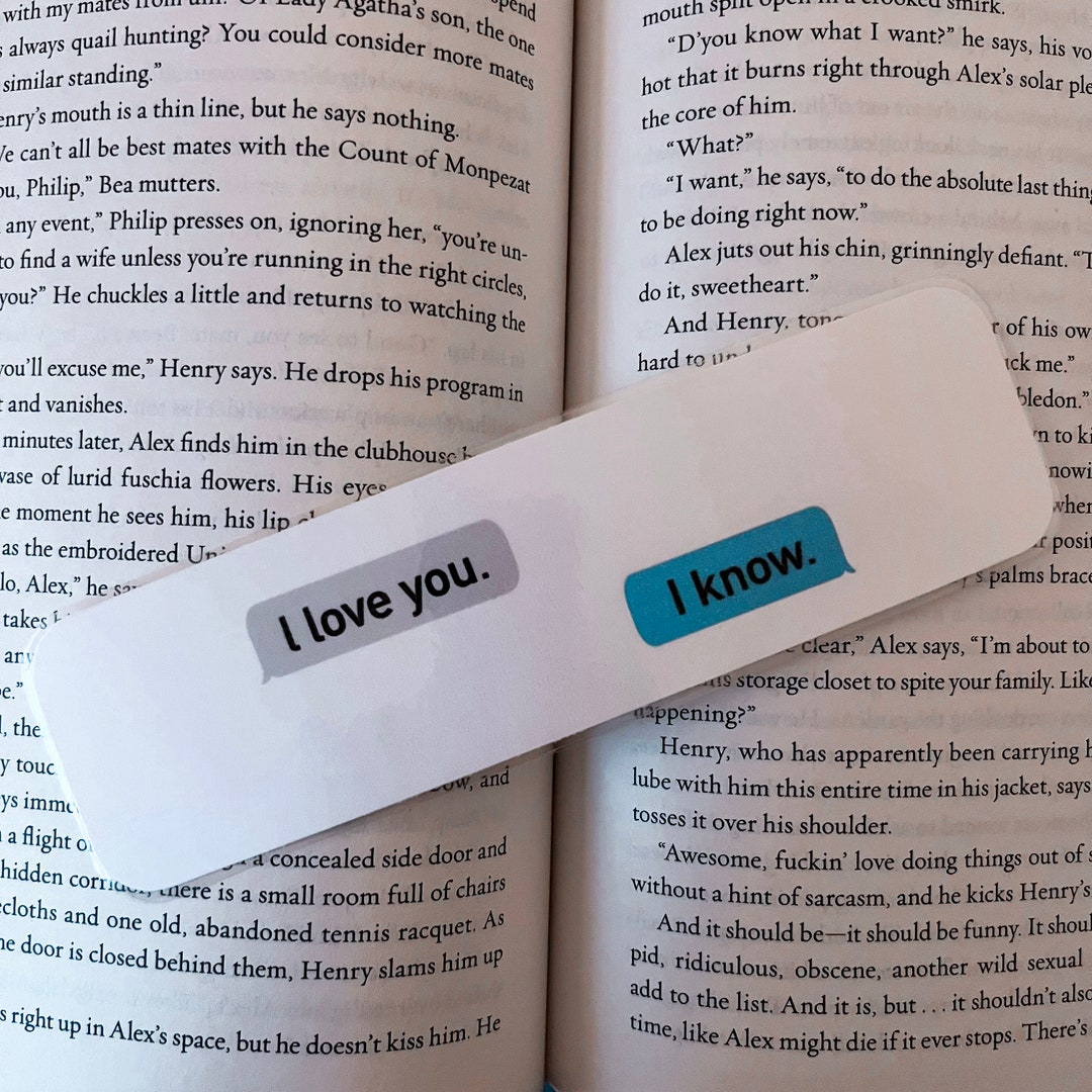 I Love You I Know Bookmark / Laminated Bookmark, Booktok, Bookstagram ...