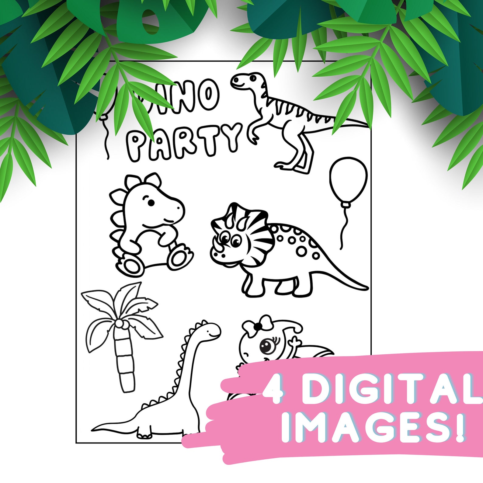 Cute Dinosaur Coloring Pages for Kids! Perfect Coloring Sheets for ...