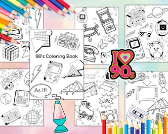 Printable 90's Coloring Pages - Etsy UK