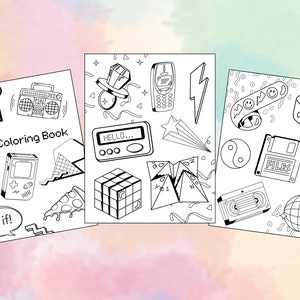 90's Themed Coloring Pages for Adults and Kids! 90's Coloring Book, Fun ...