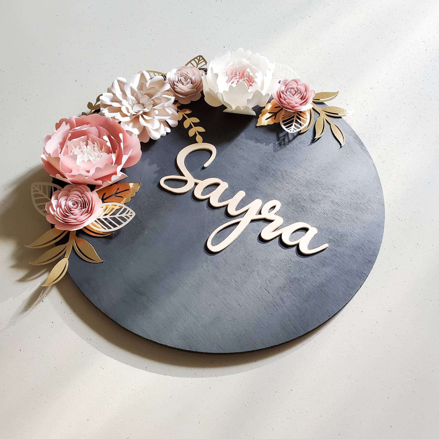 Personalized Wood Name Sign With Flowers Floral Name Decor - Etsy