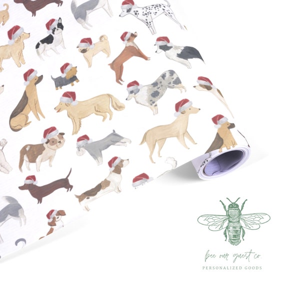 Christmas Dog Wrapping Paper - Etsy