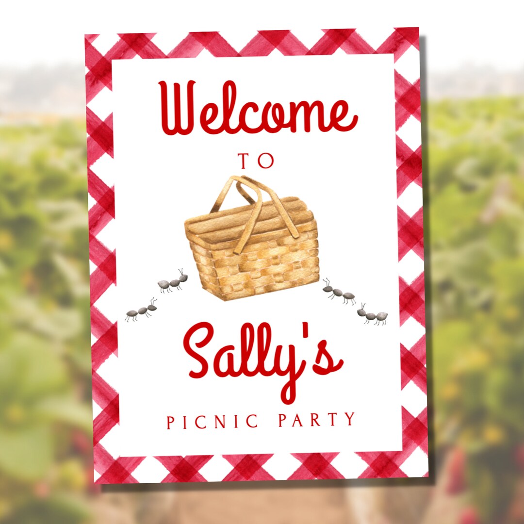 Picnic Birthday Welcome Signs - Etsy
