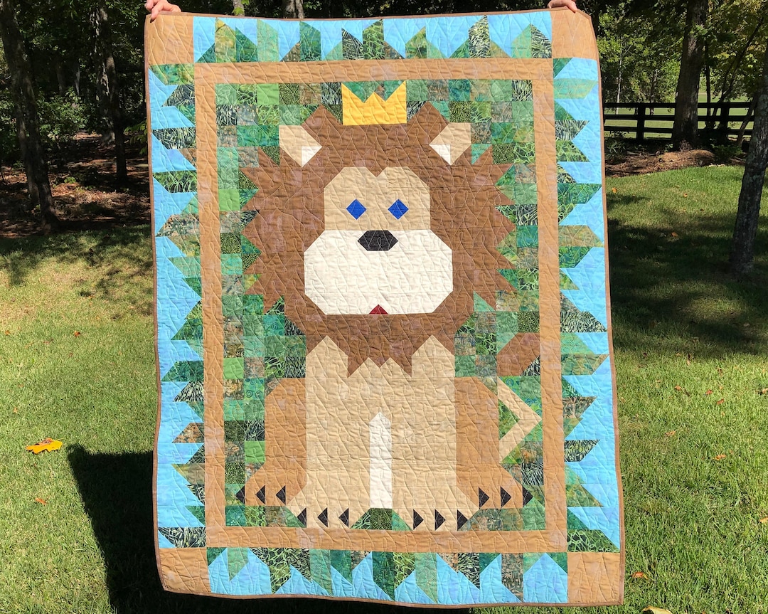 Lion Baby Quilt Lion King Baby Shower Modern Baby Quilt New Baby Gift ...