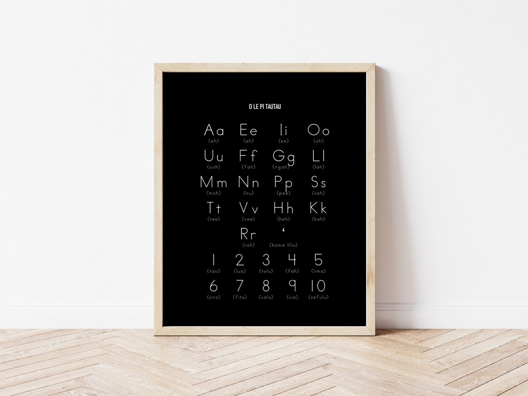 Samoan Alphabet Poster With English Pronunciation Black - Etsy