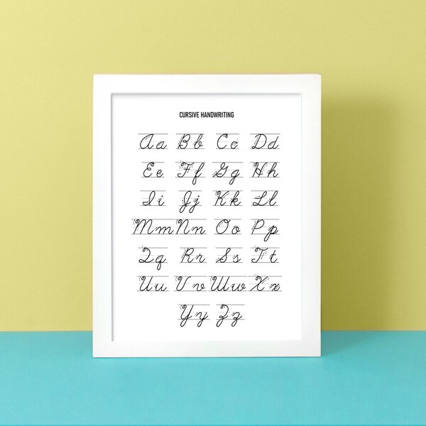 Cursive Alphabet Posters - Etsy