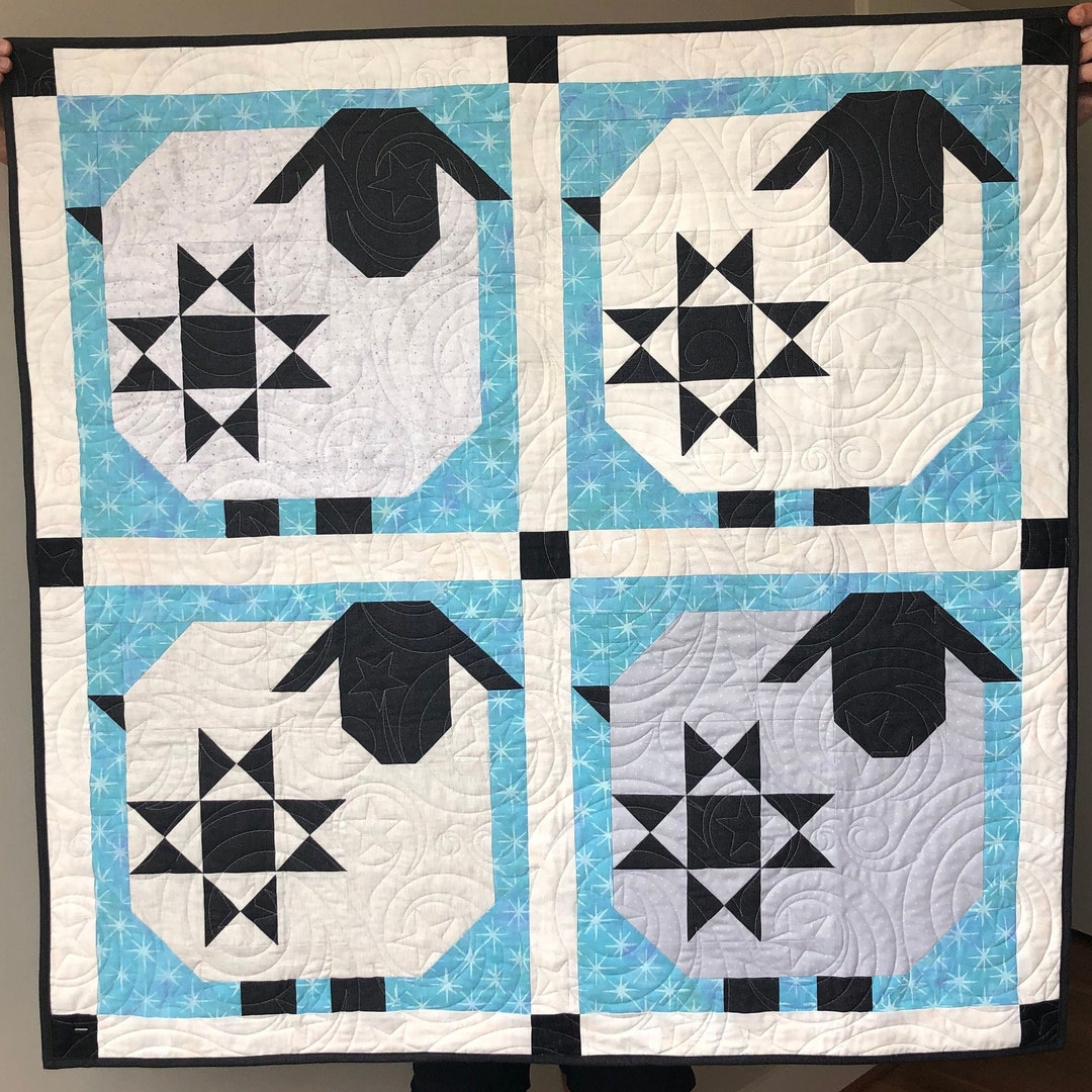 Farmhouse Patchwork Quilt | Quilted Wall Hanging |sheep Baby Blanket ...