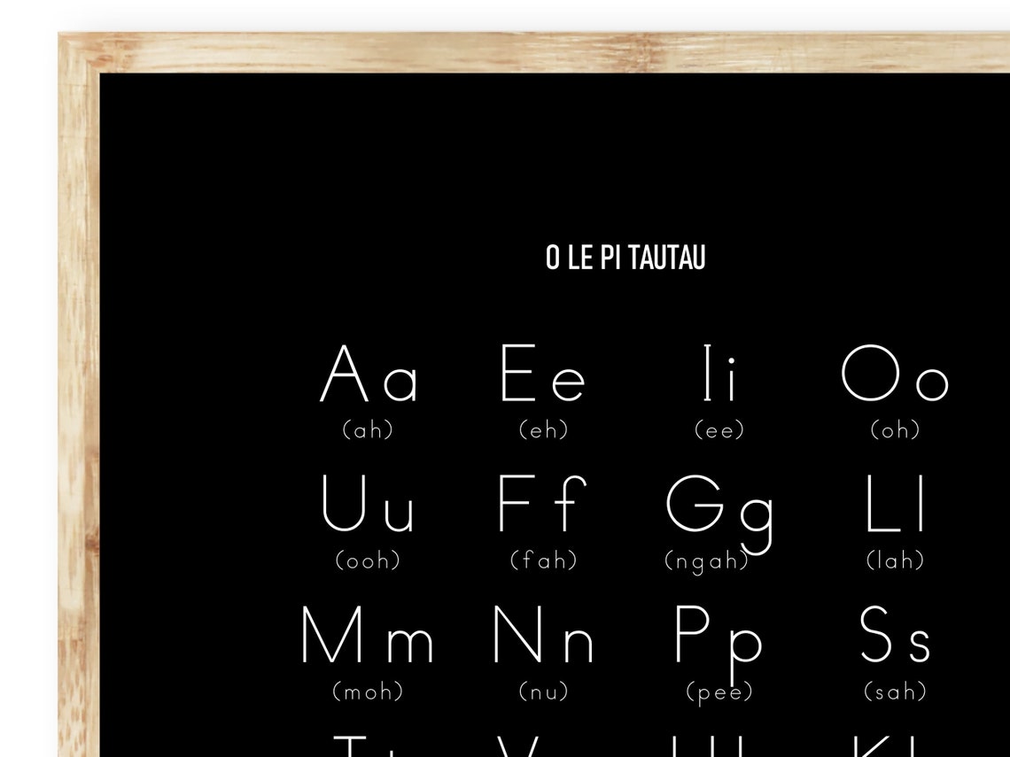 Samoan Alphabet Poster With English Pronunciation Black - Etsy