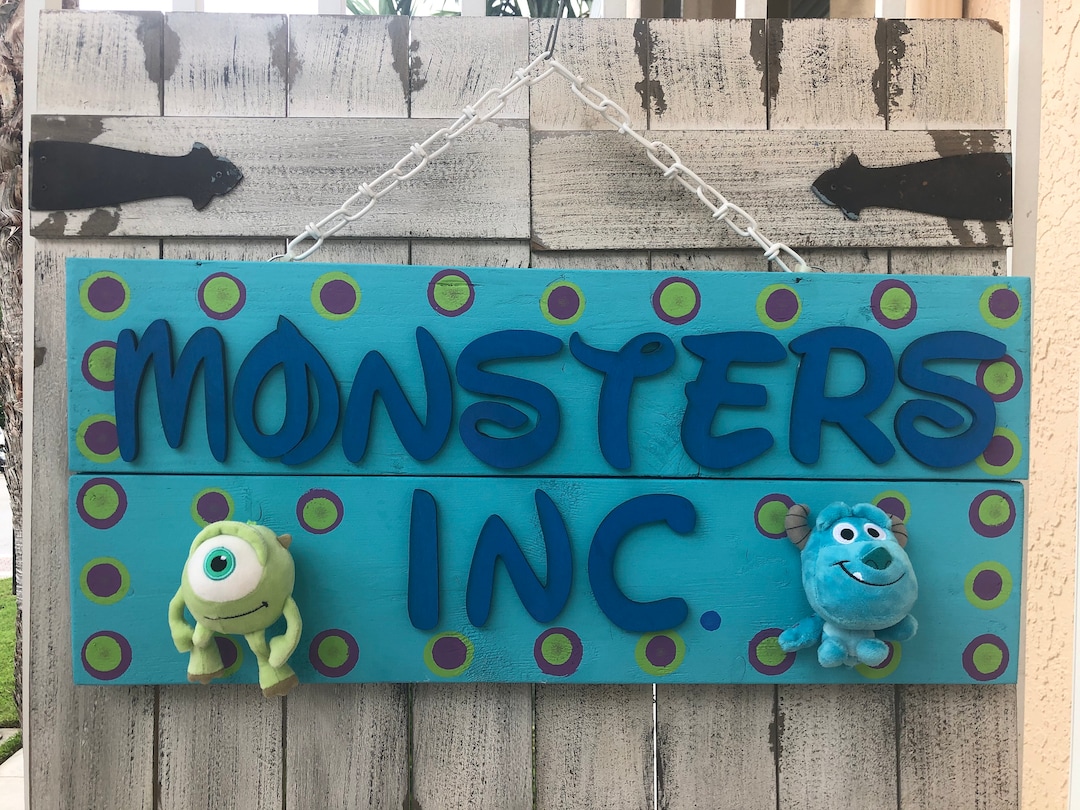 Disney Inspired Monsters Inc./disney Sign/monsters Inc./ Disney's Mike ...