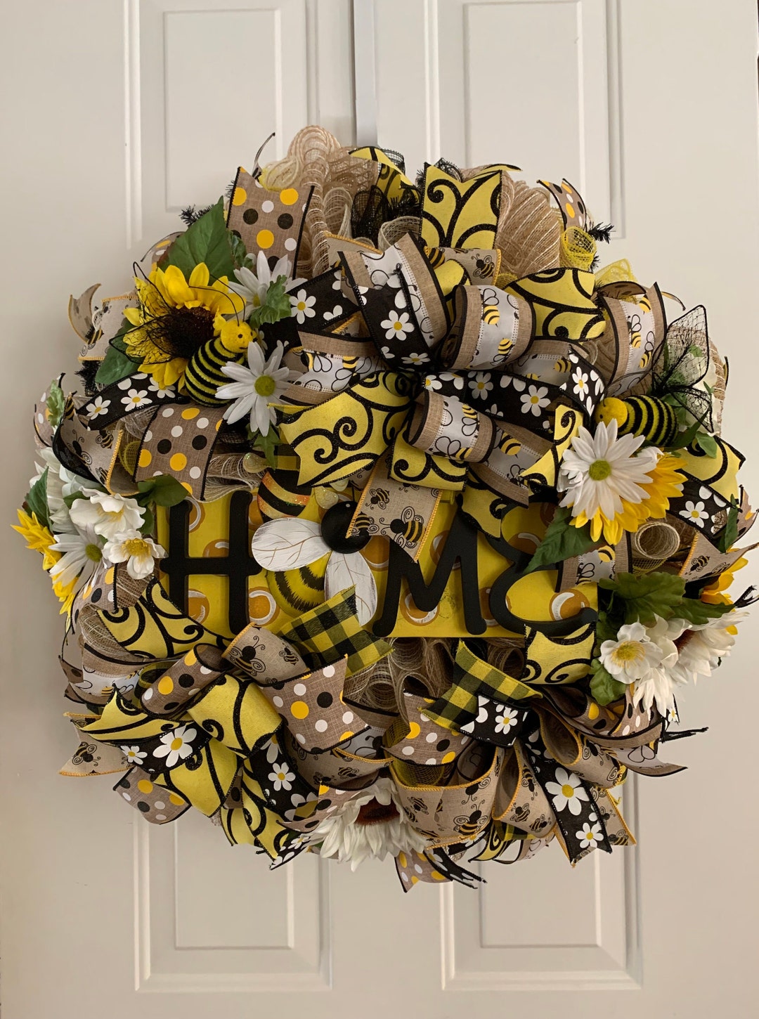 Spring Wreath/bee Wreath/summer Wreath/bee Door Hanger/spring Décor/bee ...