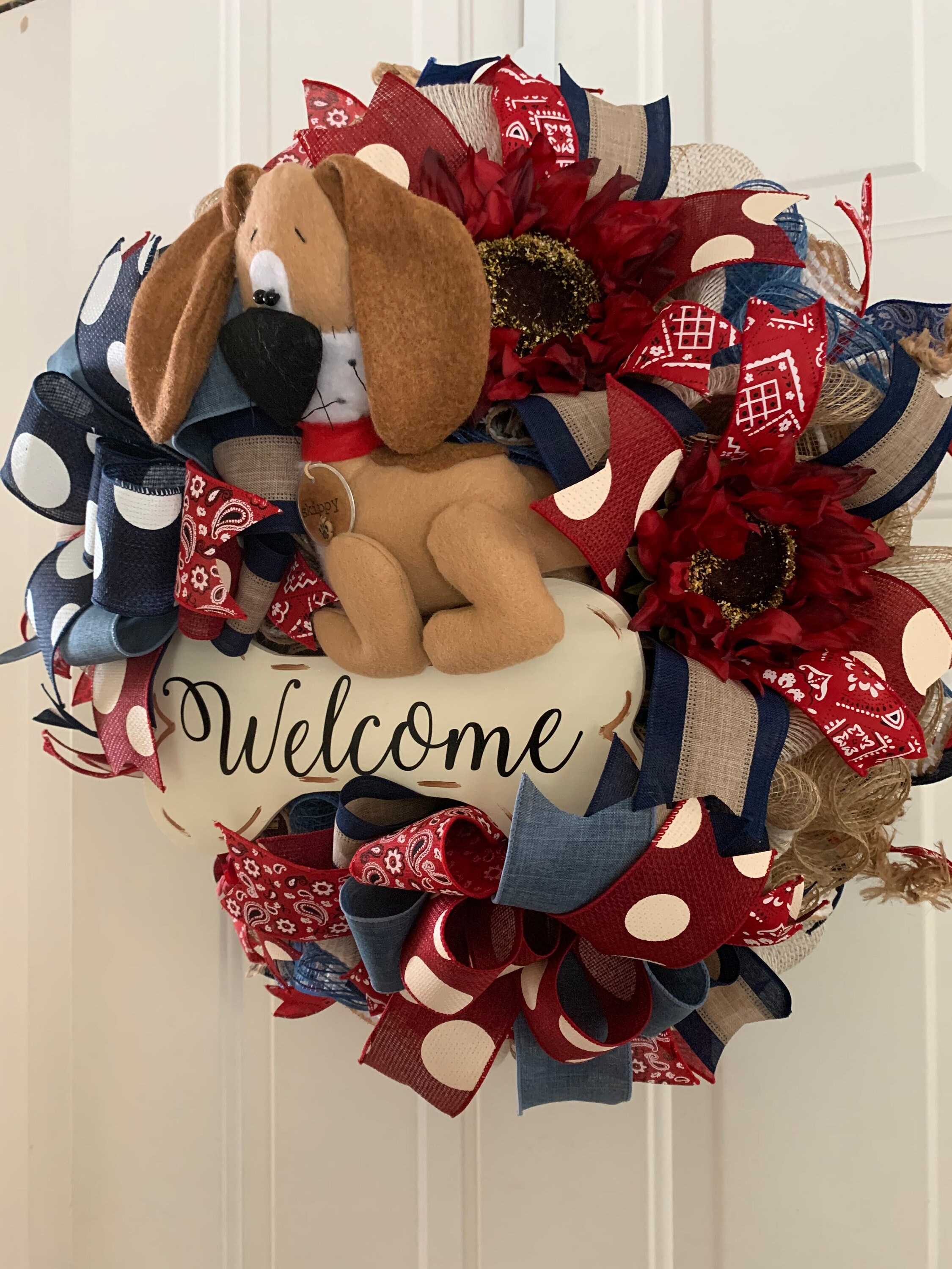 Dog Wreath/dog Lovers Wreath/home Dog Wreath/ Deco Mesh Dog - Etsy UK