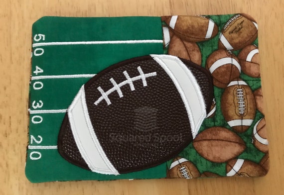 Football Mug Rug Featuring a Vinyl Football | Etsy