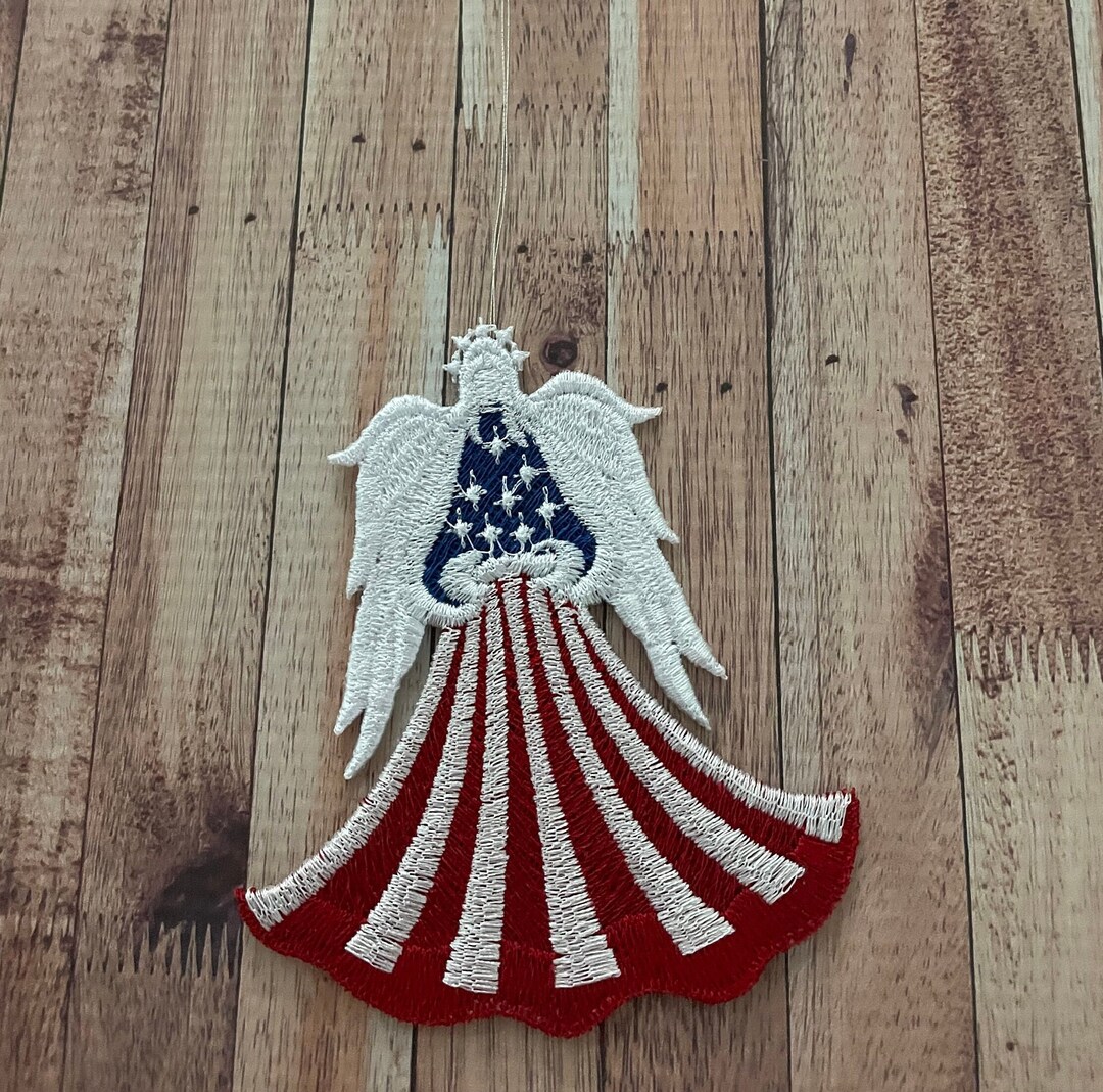 Angel Ornament, Patriotic, Flag, Lace Angel, Memorial Angel, 4th of ...
