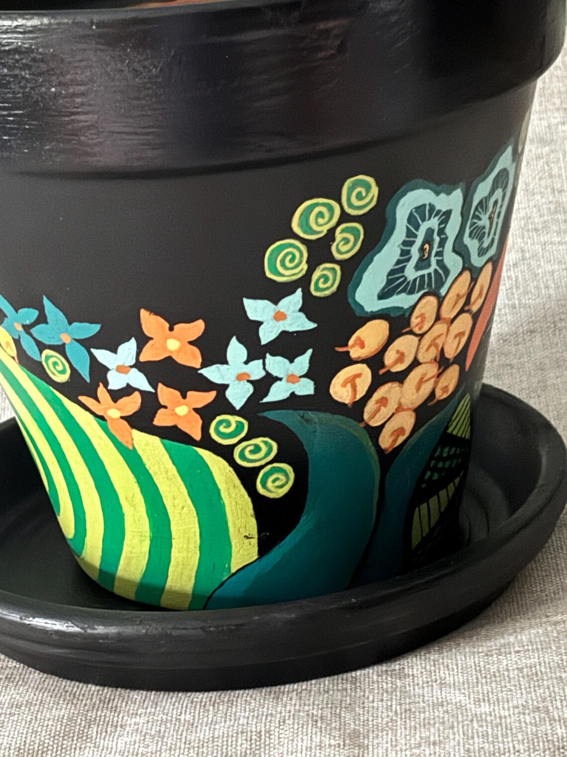 Hand Painted 8 Inch Terra-cotta Pot Acrylic - Etsy