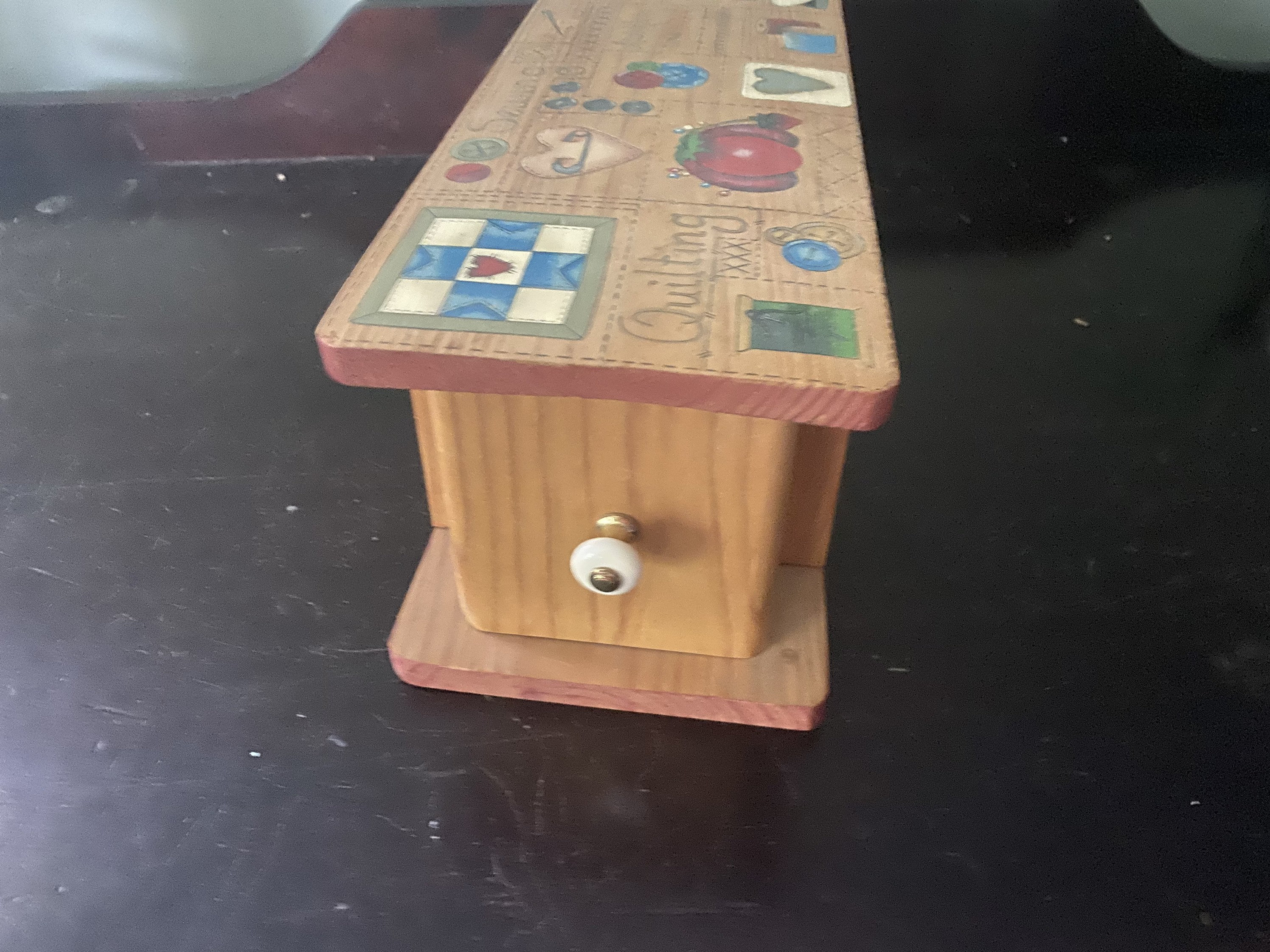 Wooden Hand Painted Sewing Box - Etsy