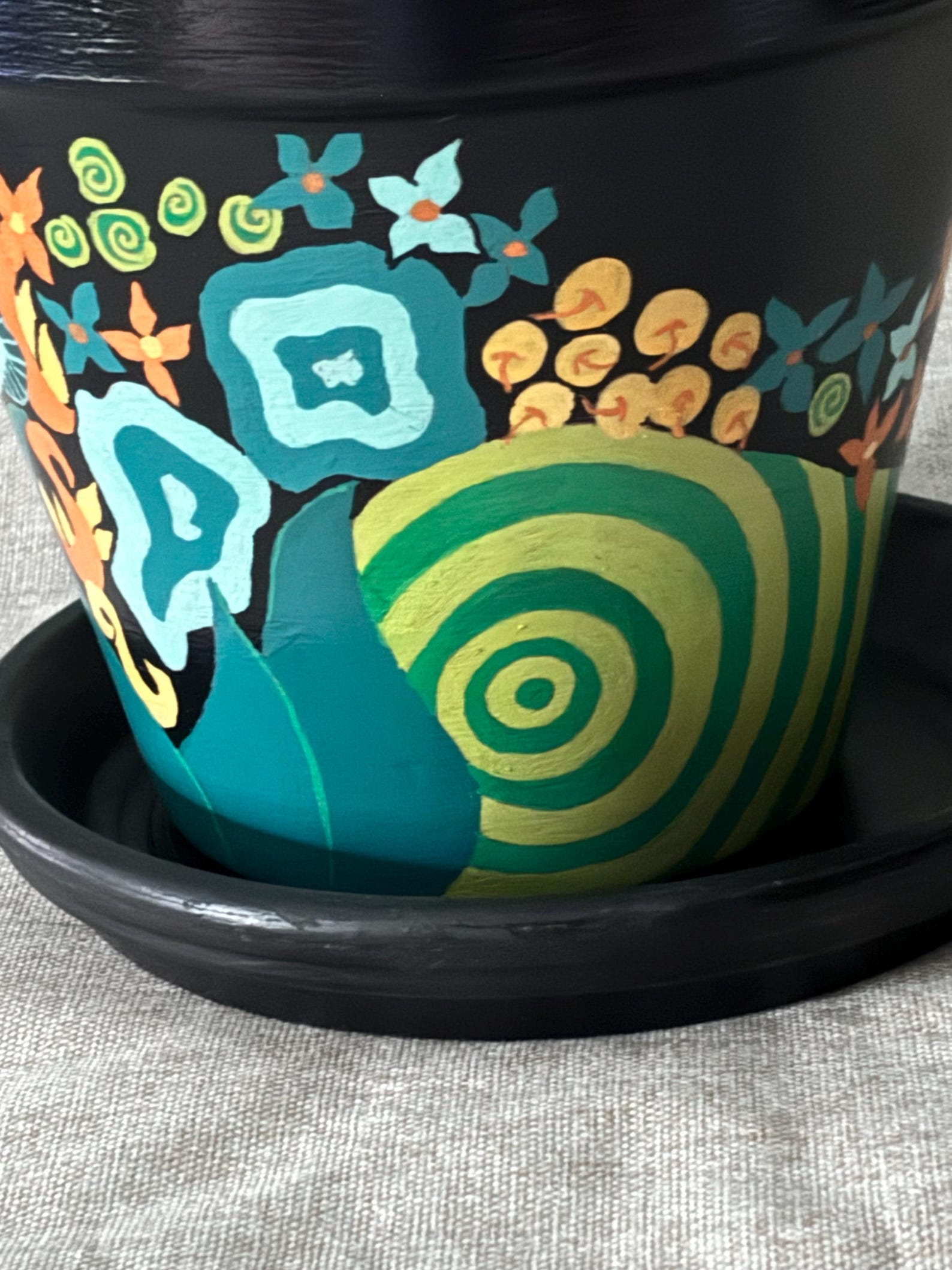 Hand Painted 8 Inch Terra-cotta Pot Acrylic - Etsy