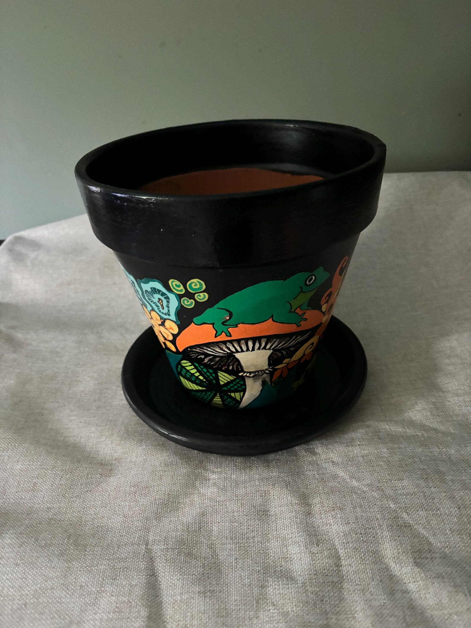 Hand Painted 8 Inch Terra-cotta Pot Acrylic - Etsy