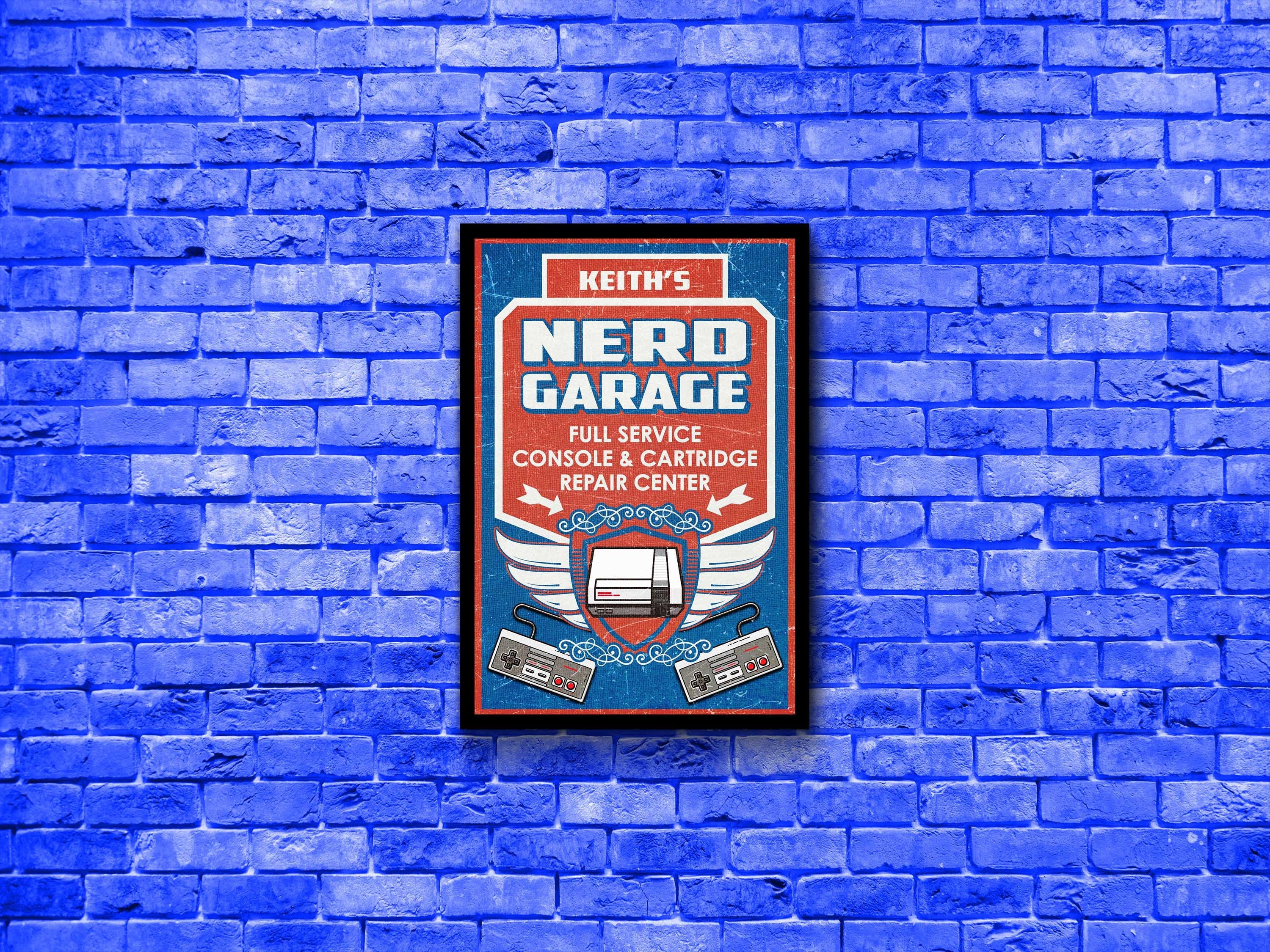 Personalized Nerd Garage Arcade Poster Sign Man Cave Game Room - Etsy