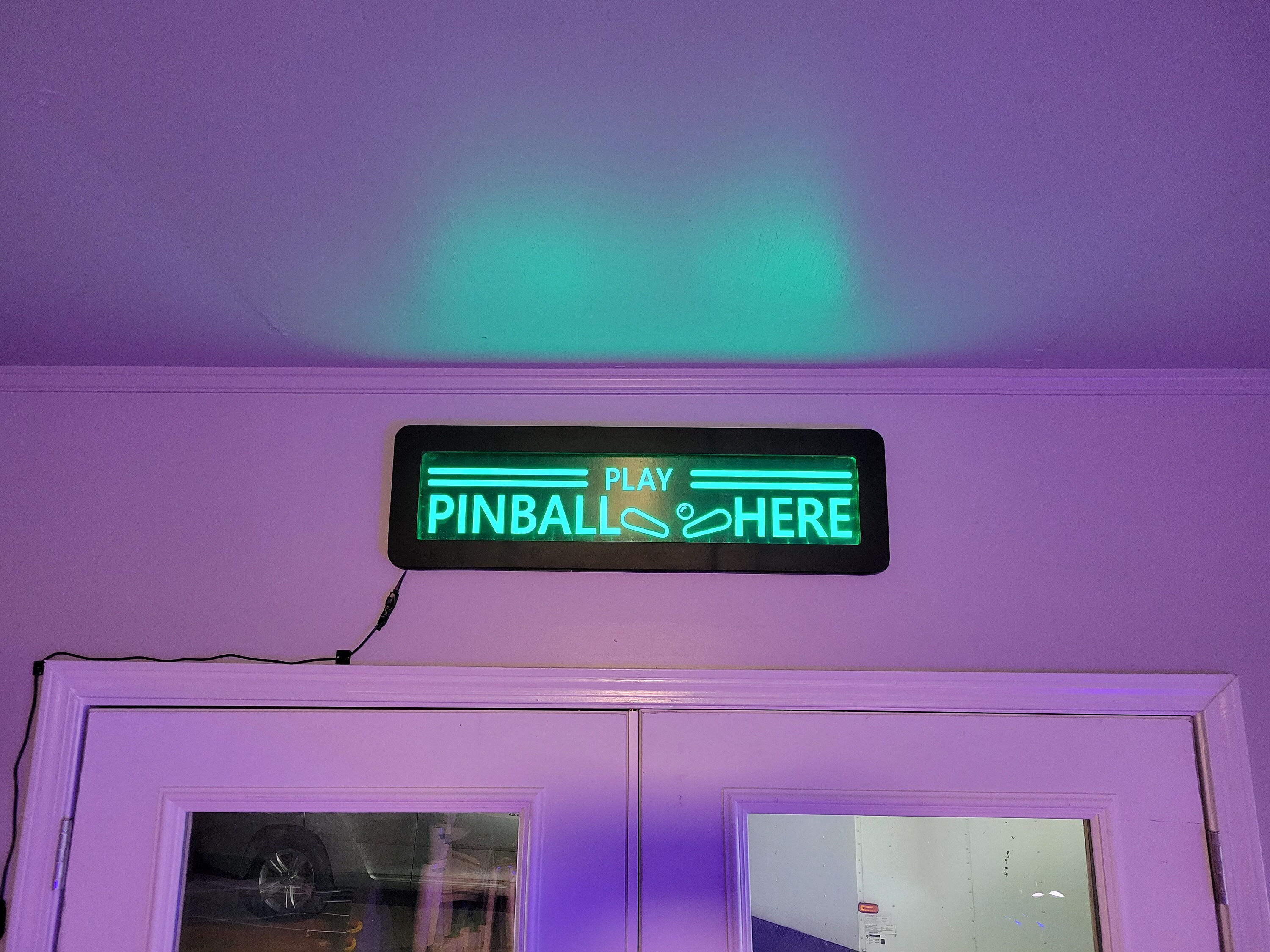 Large Framed Wall Pinball Arcade Game Room LED Acrylic Sign - Etsy