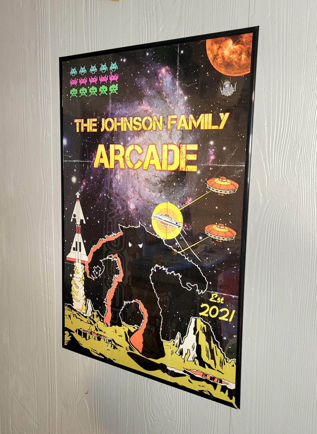Personalized Retro Arcade Poster Sign Man Cave Basement Game Room - Etsy