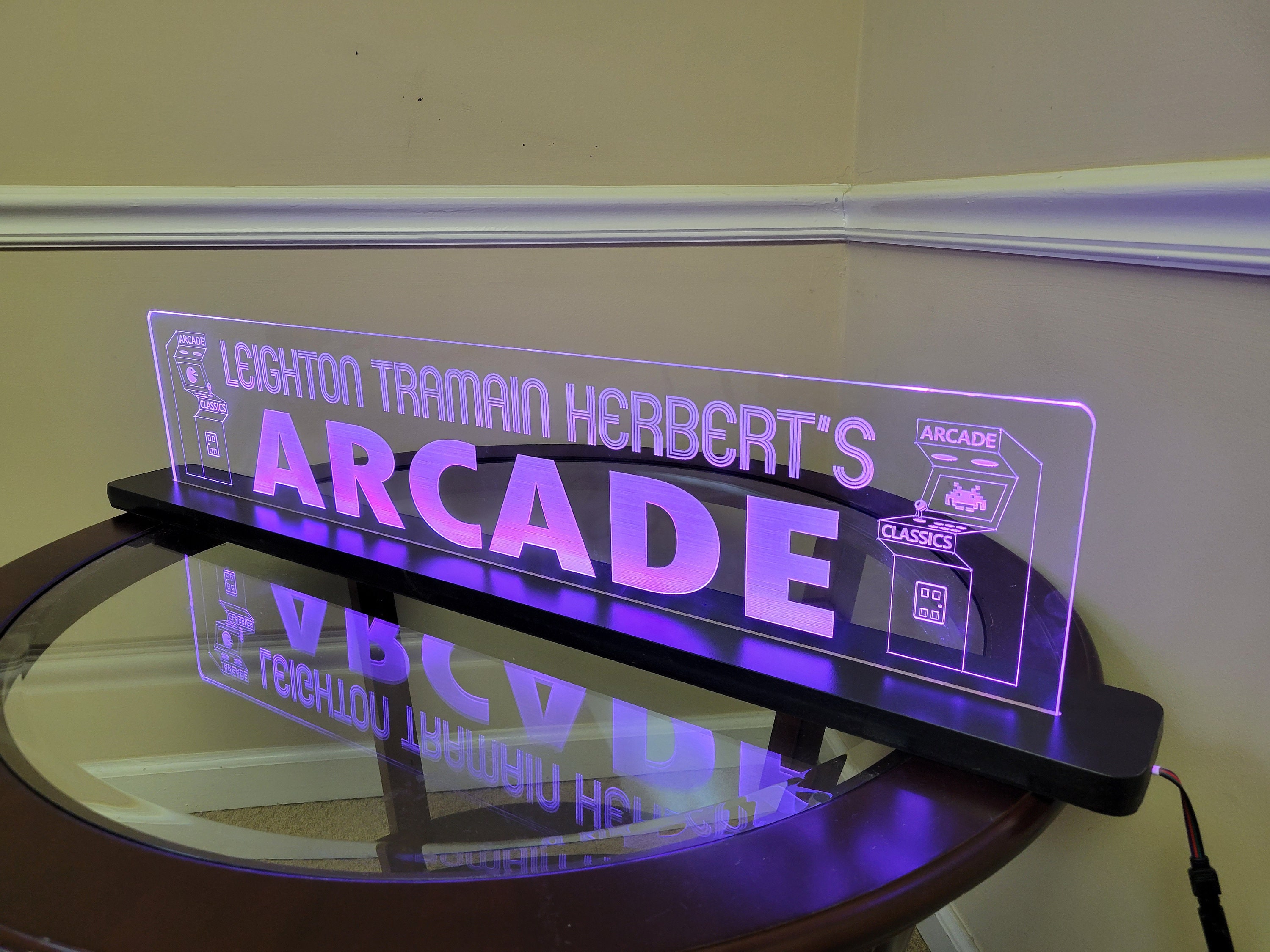 Large Personalized Flynn's Arcade Game Room LED Neon Acrylic Sign - Etsy